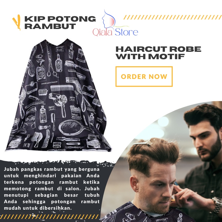 Jual Kain Kip Potong Rambut Apron Cukur Salon Haircut - kain kip atau ...