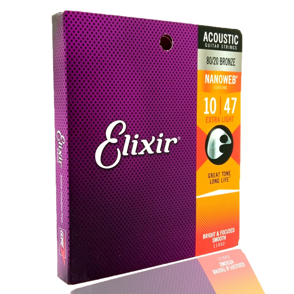 Jual Elixir Akustik Nanoweb 80/20 Bronze Senar Gitar 11002 11027 11052 ...