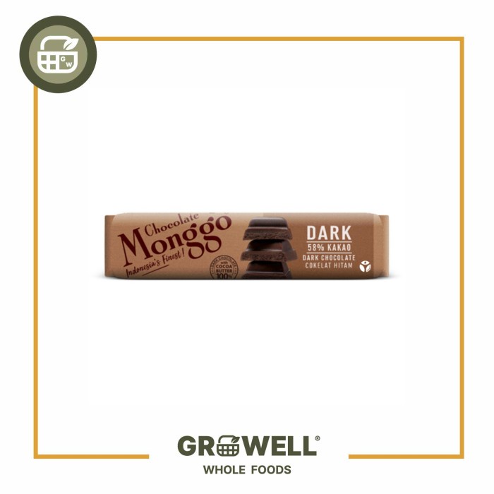 Jual MONGGO CHOCOLATE BAR DARK 58% 40GR | Shopee Indonesia