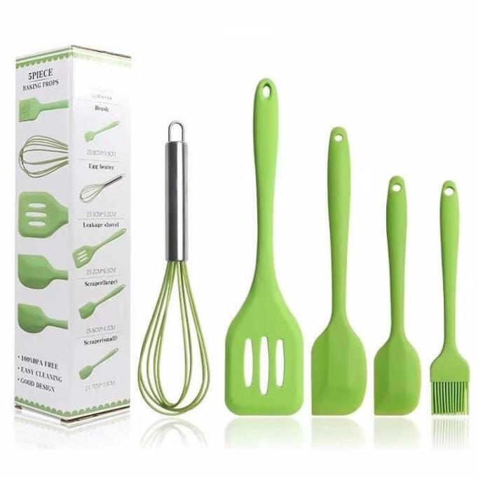 Jual New 5Pc Spatula Silikon / Alat Masak Sutil Set Isi 5 Utensil ...