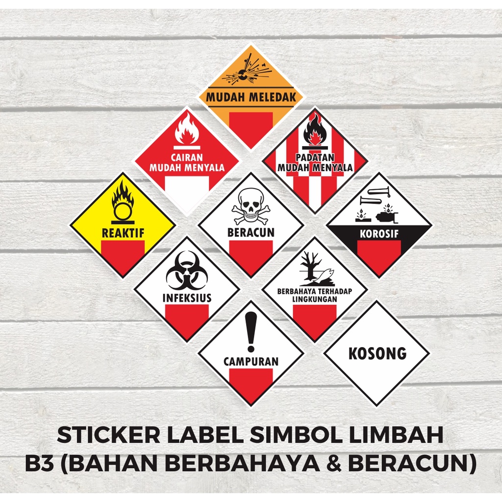 Jual Sticker Label Tanda Simbol Limbah B3 Stiker Bahan Berbahaya dan ...