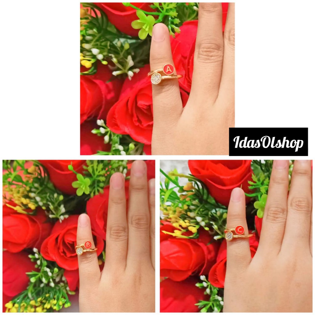 Jual Cincin TITANIUM Huruf Anak Fleksibel A-Z Chat pilih huruf ll Annti ...