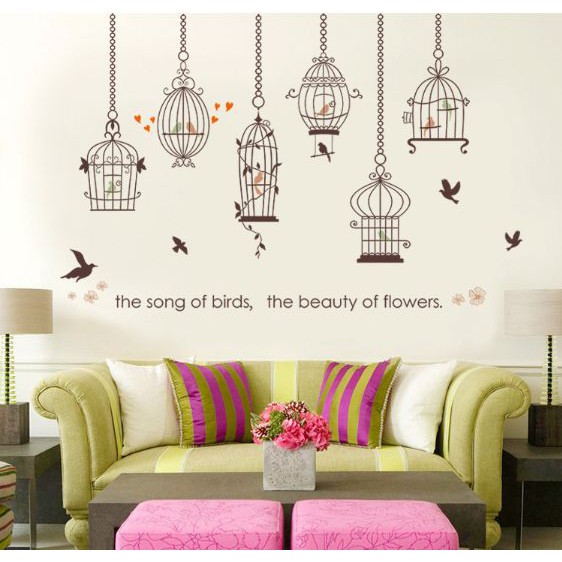 Jual Sangkar Burung SK9088 - Stiker Dinding / Wall Sticker | Shopee ...