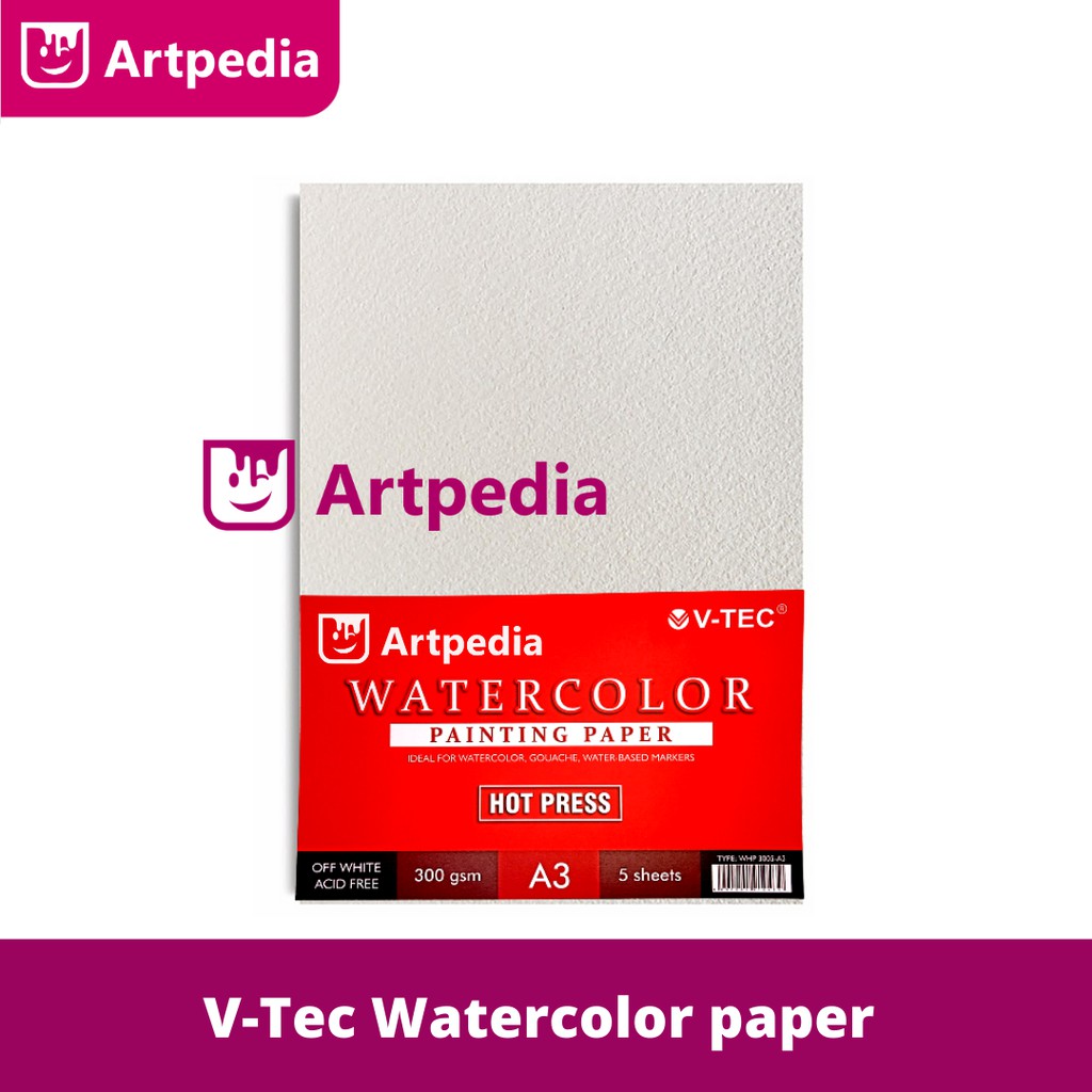 Jual Watercolour Paper A3, A4, A5 / VTEC Watercolour Painting Paper A3 ...