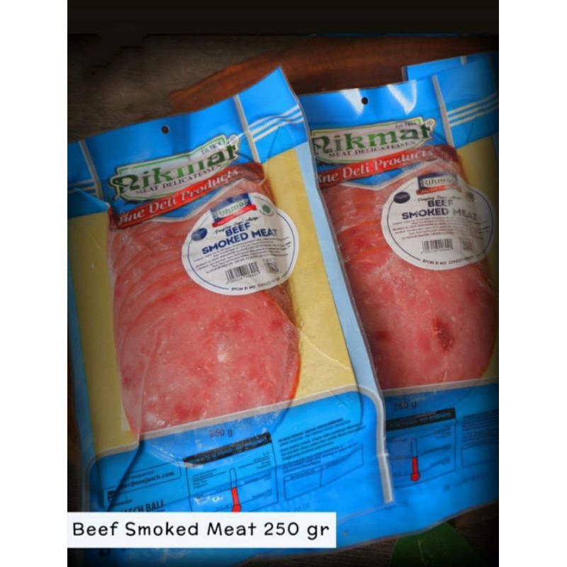Jual Beef Smoked Meat 250 gr - Daging Ham Sapi 'NIKMAT' | Shopee Indonesia