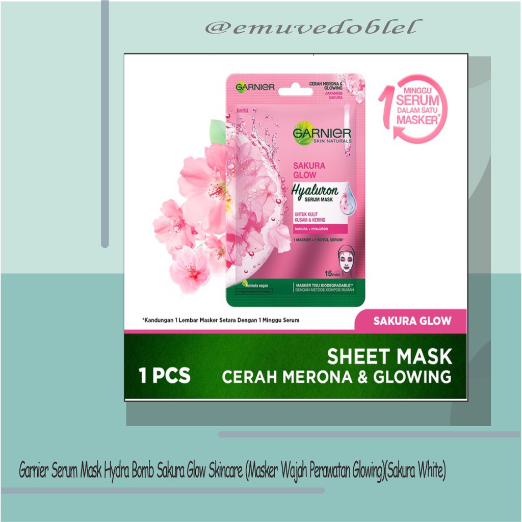 Jual Garnier Serum Mask Hydra Bomb Sakura Glow Skincare (Masker Wajah ...