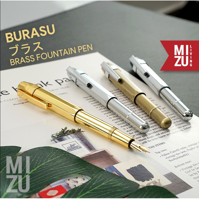 Jual MIZU BURASU Classic Brass Fountain Pen Kuningan Stainless Steel ...