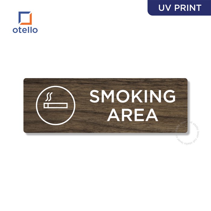 Jual Smoking Area Sign Board Kayu Print UV Papan Signage Tempel Wooden ...