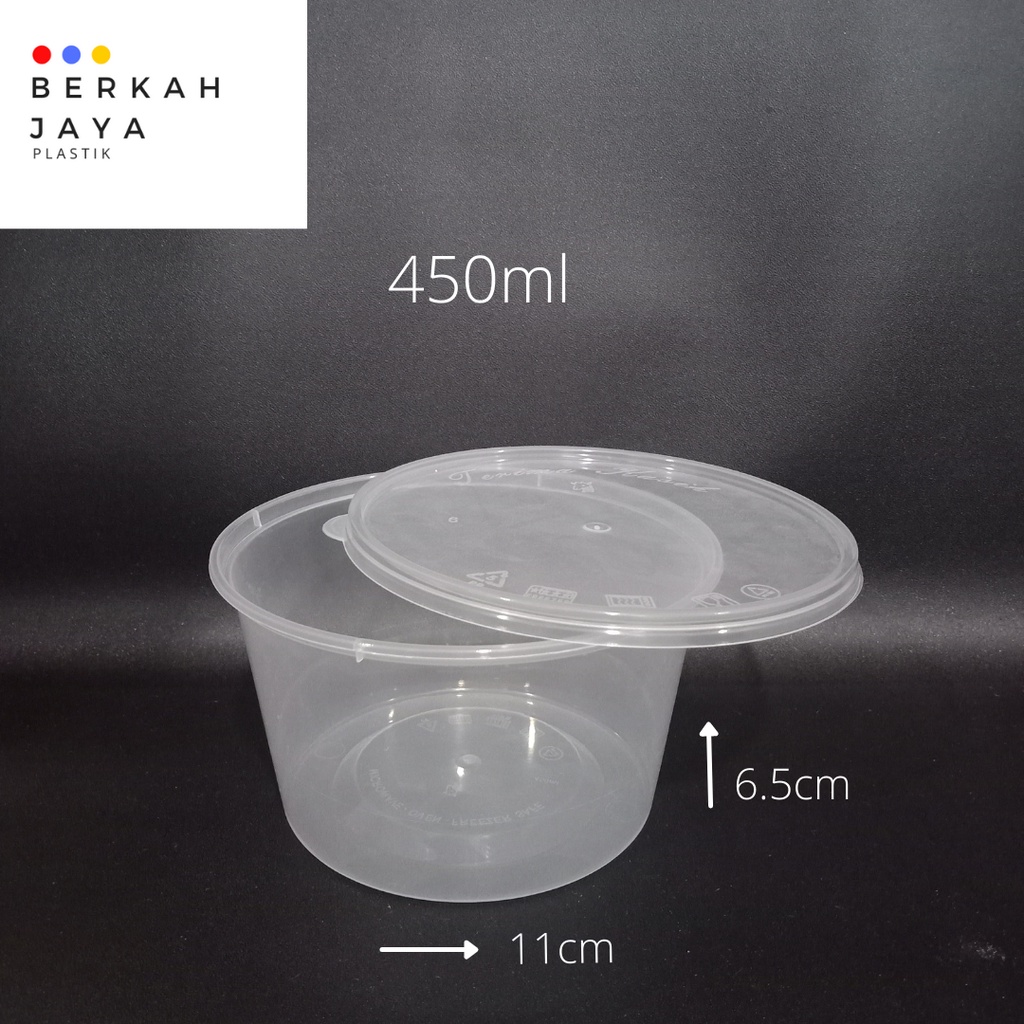 Jual Thinwall Round Food Container Kotak Makan Plastik Bulat 450ml
