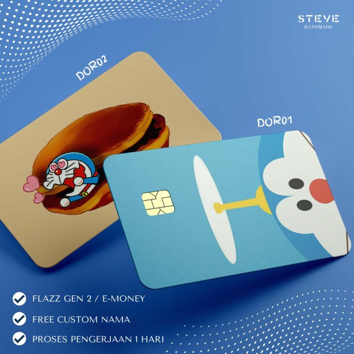 Jual Flazz Gen 2 BCA Emoney Mandiri Doraemon Custom Nama FG2006 EM2101 ...