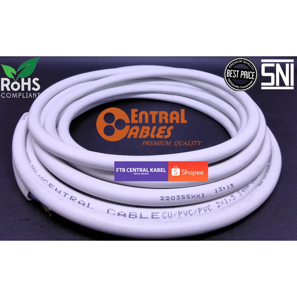 Jual SNI Central Kabel Listrik NYM 2x1.5 Sqmm 500V 50M ( NYM 2x1.5mm ...