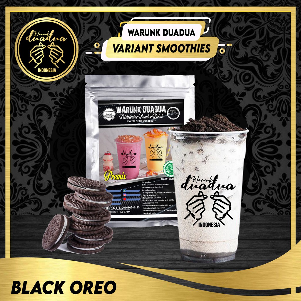 Jual BLACK OREO 1kg / Bubuk Minuman Premix Black Oreo Powder Drink 1kg ...