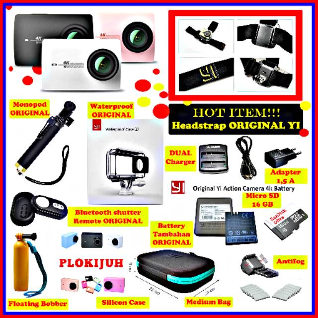 Jual Xiaomi Yi 2 4K Paket Sultan Original dan Lengkap Plokijuh | Shopee ...