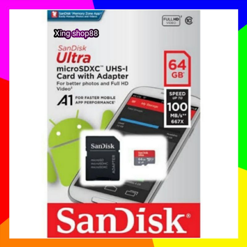 Jual Micro SD Card 64GB Sandisk Ultra Cctv IP Camera HP Mmc Memory ...