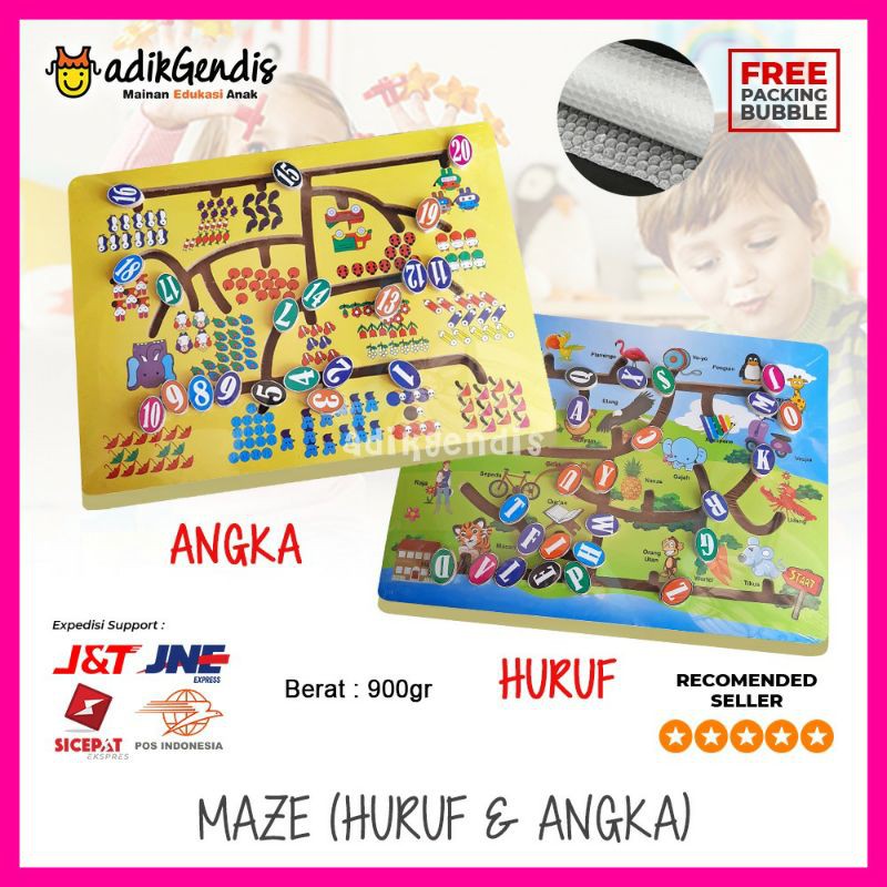 Jual Mainan edukasi anak Maze Labirin Huruf Angka Hijaiyah | Shopee ...