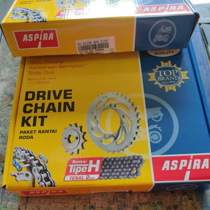 Jual paket drive chain kit gear gigi tarek tarik complet 428H honda ...
