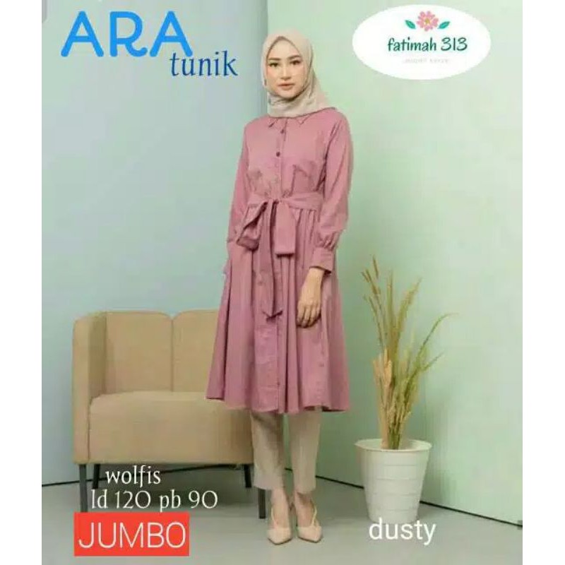 Jual Baju atasan tunik wanita muslim polos jumbo atasan big size LD 120 | Shopee Indonesia