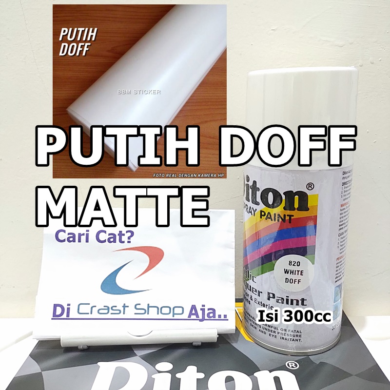 Jual Cat Pilox DITON White Doff 820 300cc warna putih dop matte matt ...