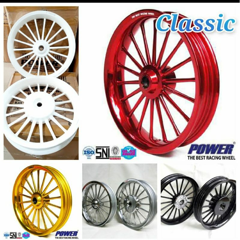 Jual velg racing merk power type classic xeon | Shopee Indonesia