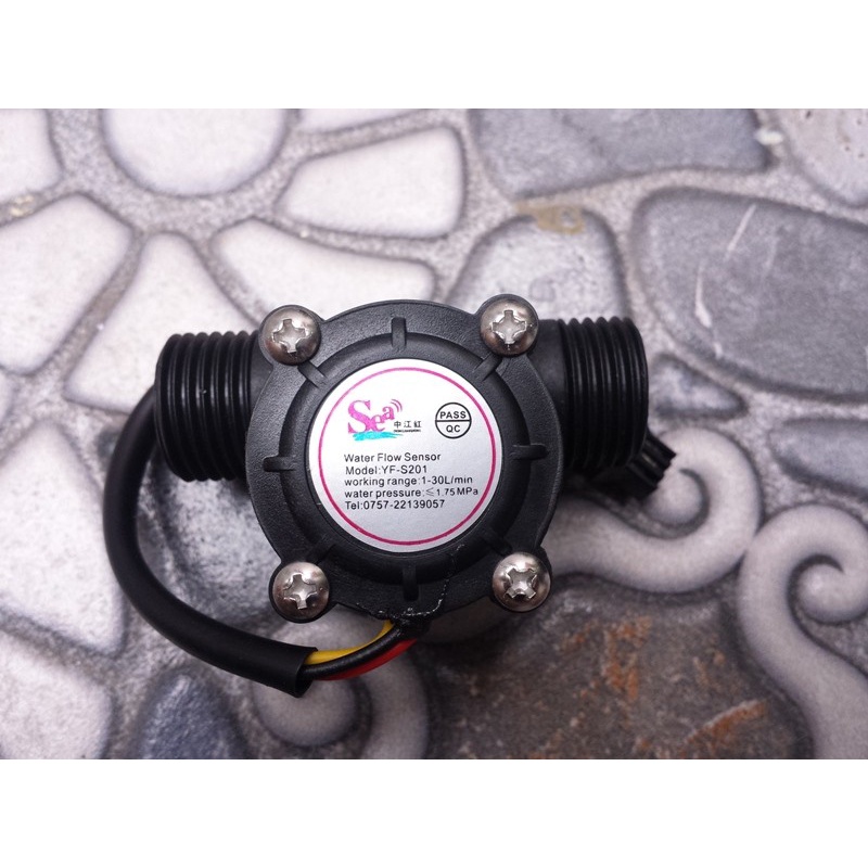 Jual YF-S201 WATER FLOW SENSOR ALIRAN AIR HALL 1/2" 1-30L/MIN 2.0MPA ...
