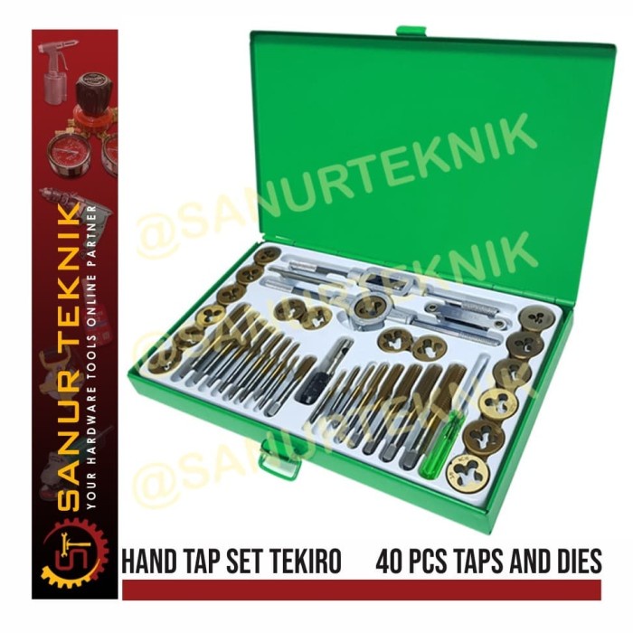 Jual TEKIRO Tap and Die Set tekiro 40 pcs / Hand tap Mata Senai / alat ...