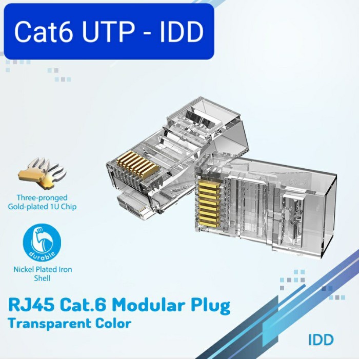 Jual Vention Konektor RJ45 Cat6 UTP Modular Ethernet Connector IDD - 50 ...