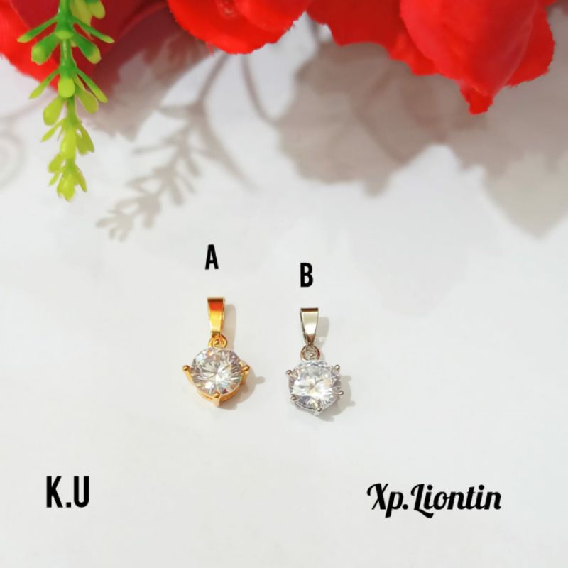 Jual Liontin permata satu Gold&Silver,simple tidak karat *COD* | Shopee ...