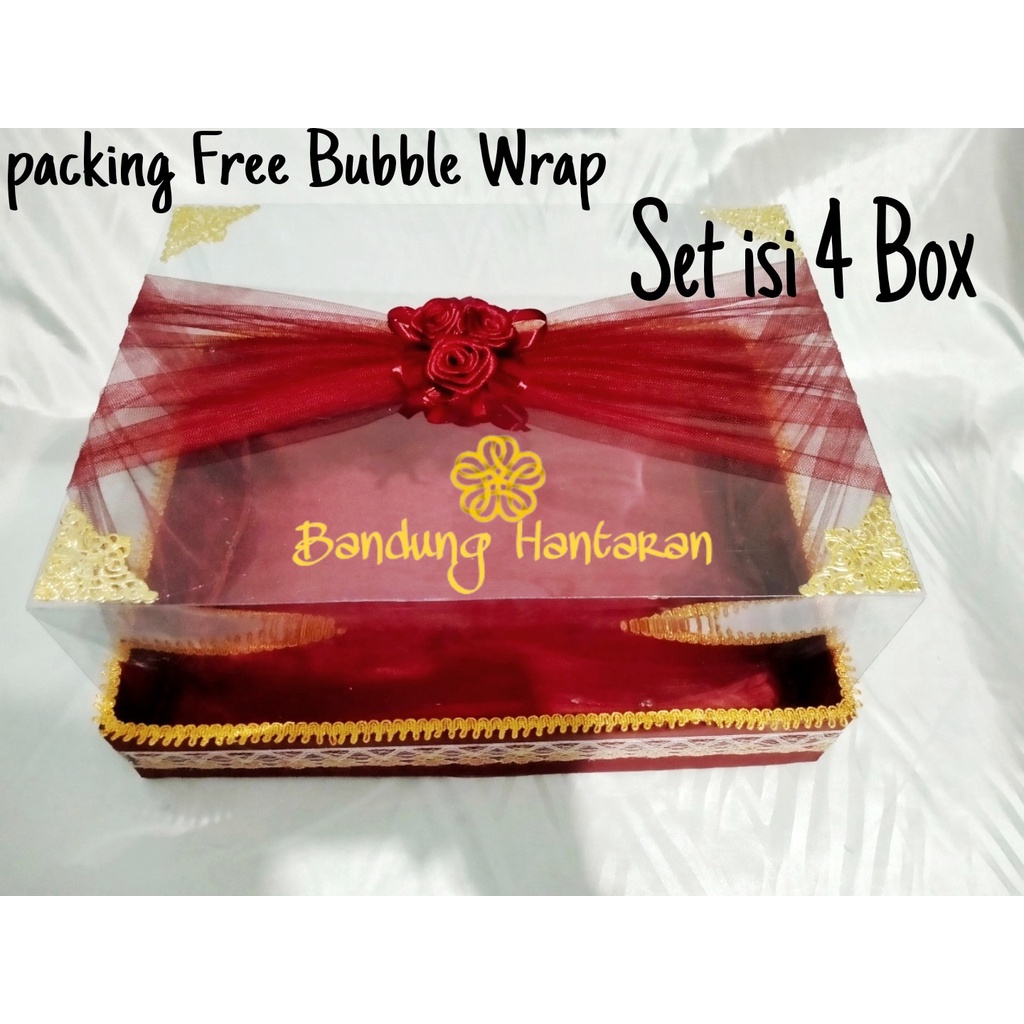Jual Kotak Hantaran Seserahan Pernikahan 1 Set Isi 4 Box Full Mika ...