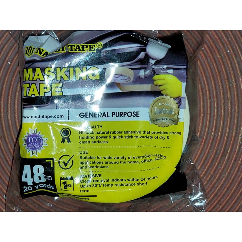 Jual [1 LSN] MASKING TAPE 48MM NACHI TAPE 2 INCH 20 YARD / ISOLASI ...