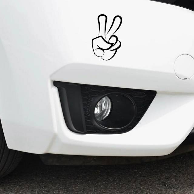Jual Sticker mobil tangan 2 jari peace v stiker kaca body mobil motor ...