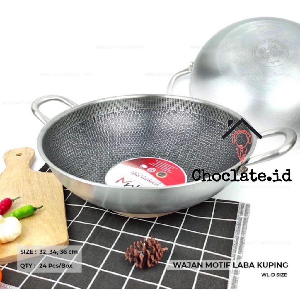 Jual MH Wajan Kuali Penggorengan Gagang Kuping Stainless Honeycomb ...