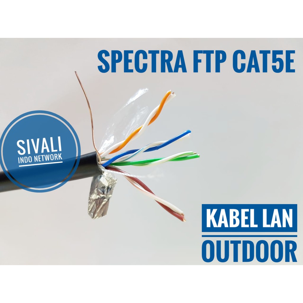 Jual KABEL METERAN POLOS KABEL LAN FTP CAT5E OUTDOOR SPECTRA BLACK ...