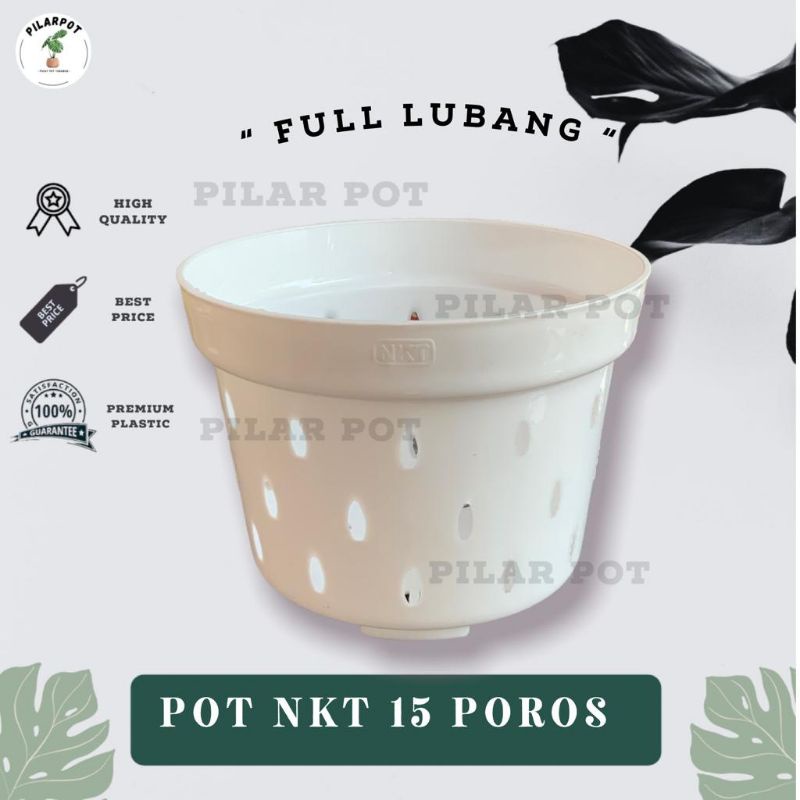 Jual pot bunga tanaman banyak lubang NKT POROS 15 PUTIH - NKT POROS ...
