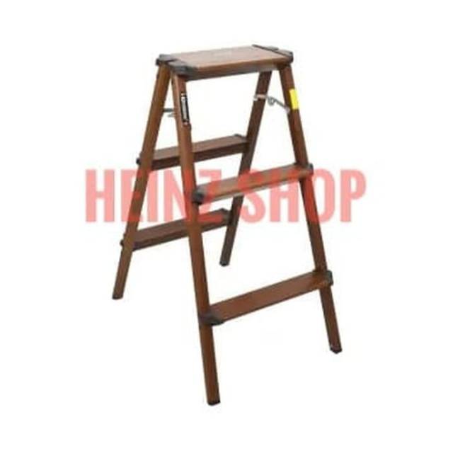 Jual KRISBOW TANGGA LIPAT ALUMINIUM PORTABLE 3 TINGKAT KAYU LADDER 3 ...