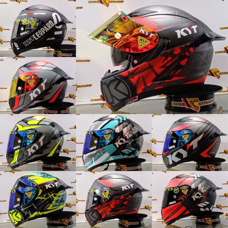 Jual Helm full face Kyt falcon fr spike red doff paket ganteng visor ...