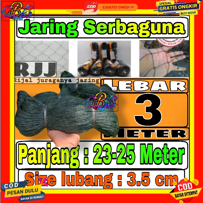 Jual Jaring Kandang Ayam Lebar 3 Meter / Jaring Serbaguna / Jaring Burung / Jaring Taman ...