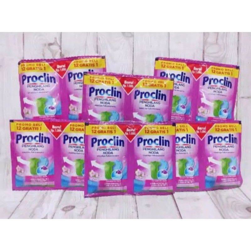 Jual proclin pemutih sachet anti bakteri + disinfectant ( isi 24 pcs ...