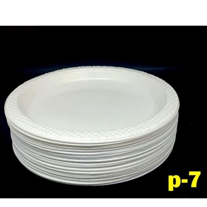 Jual (50pcs) Piring 7 inch / Piring P7 / Piring Plastik Sedang 7 ...