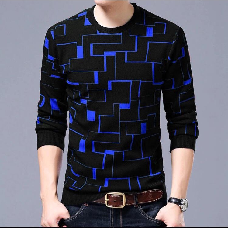 Jual Flava Store - Sweater Pria Virenza Kotak Baju Sweater Lengan ...