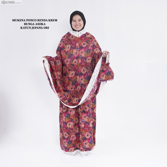 Jual NEW MUKENA PONCO KATUN JEPANG ORI RENDA KREM BUNGA ASOKA 03 MUKENA ...
