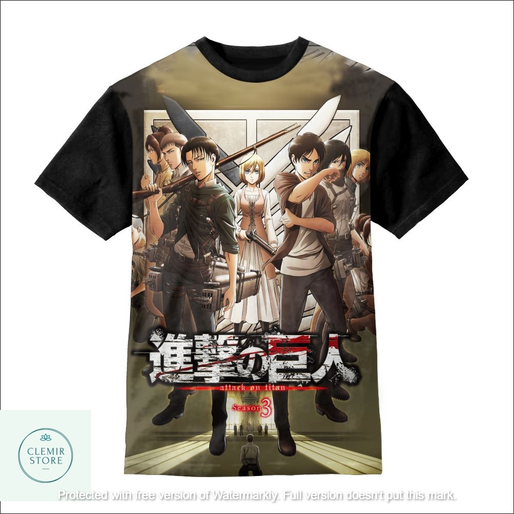 Jual Kaos 3D Anak | Baju Printing - Baju Anime Attack On Titan Season 3 ...