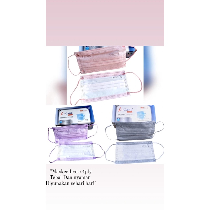 Jual Masker Disposable Face Mask iCare Warna 4Ply - | Shopee Indonesia