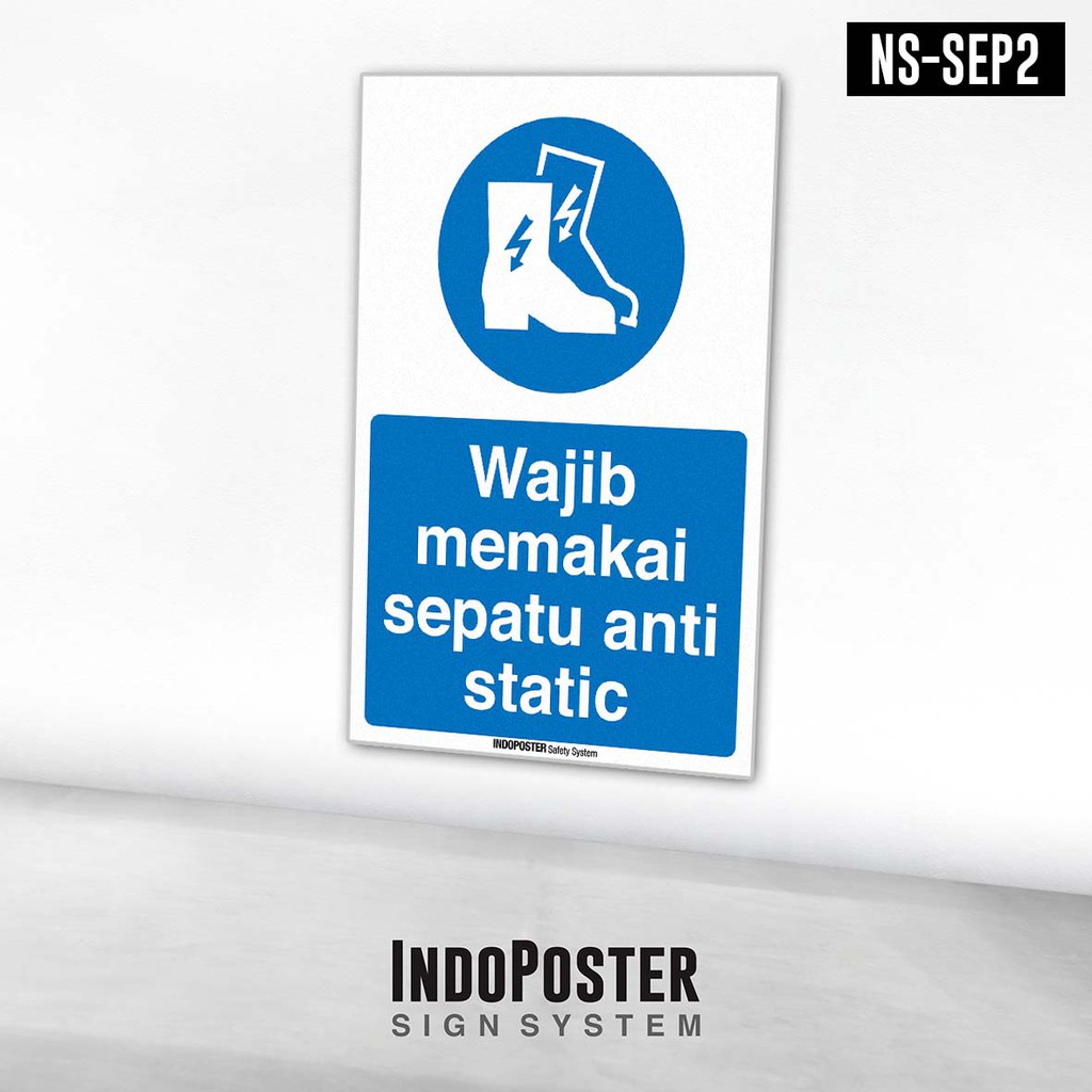 Jual Stiker Safety Sign Rambu K3 Wajib Memakai Sepatu Safety Shoes Anti ...