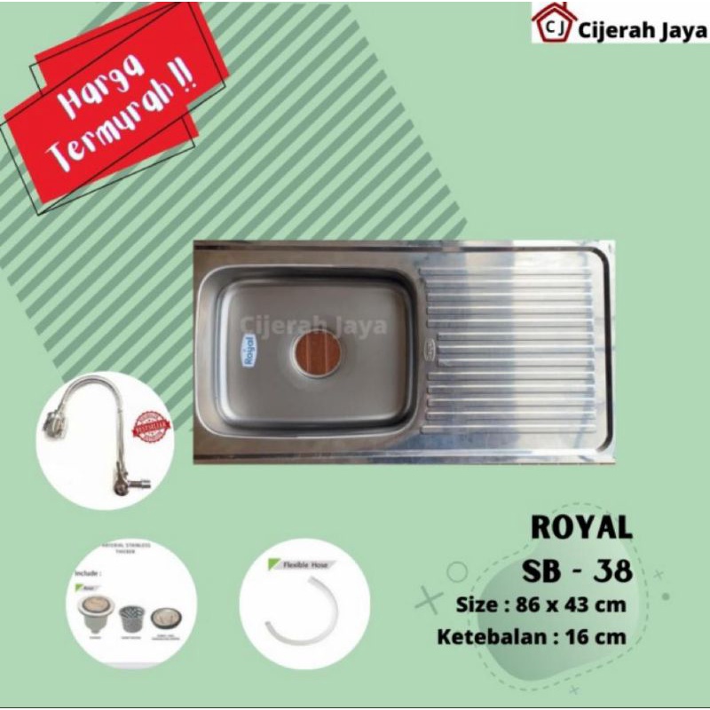 Jual PAKET BAK CUCI PIRING ROYAL SB 38 1 LUBANG+SAYAP+KERAN+SARINGAN ...