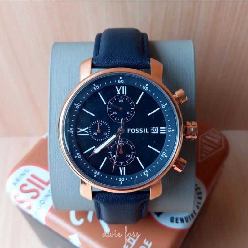 Jual Jam Fossl Rhett Chrono Navy Leather Watch BQ1704 Original | Shopee ...