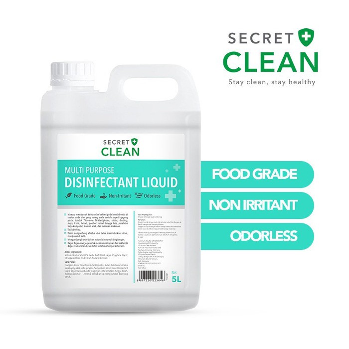Jual SECRET CLEAN MULTI PURPOSE DISINFECTANT LIQUID 5L | Shopee Indonesia