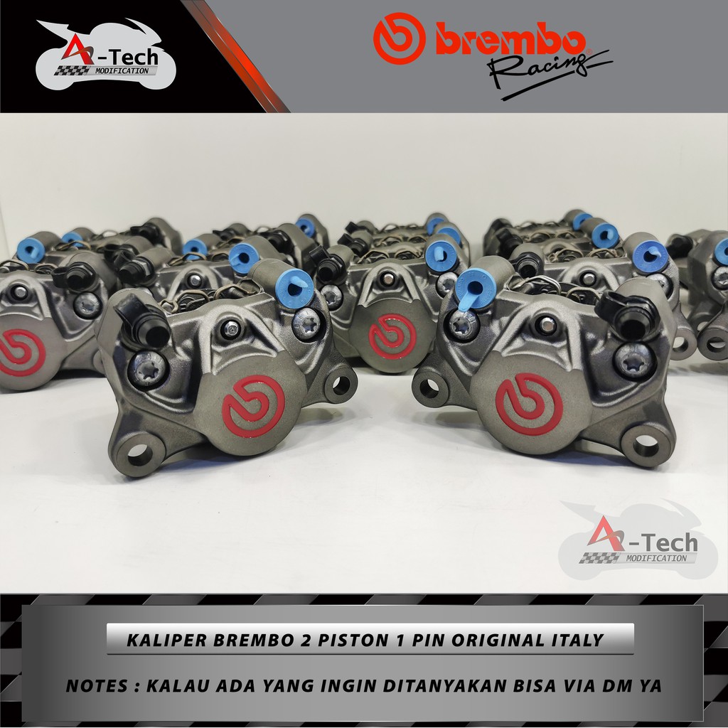 Jual Kaliper Brembo 2 Piston 1 pin Grey Red Logo Original ITALY | Shopee Indonesia