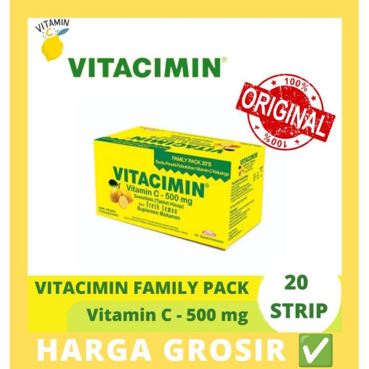 Jual VITACIMIN 500MG FAMILY PACK - ISI 20 TABLET | Shopee Indonesia