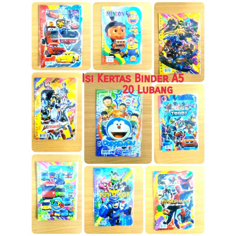 Jual isi File Binder A5 Kertas Loose Leaf karakter anak 20 Lubang isi ...