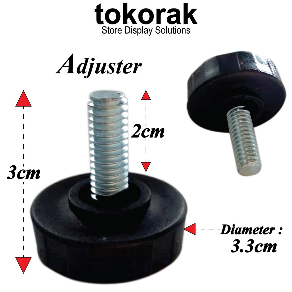 Jual KAKI MEJA ADJUSTER 33 MM SEDANG BAUT PENDEK - KAKI STABIL KURSI ...